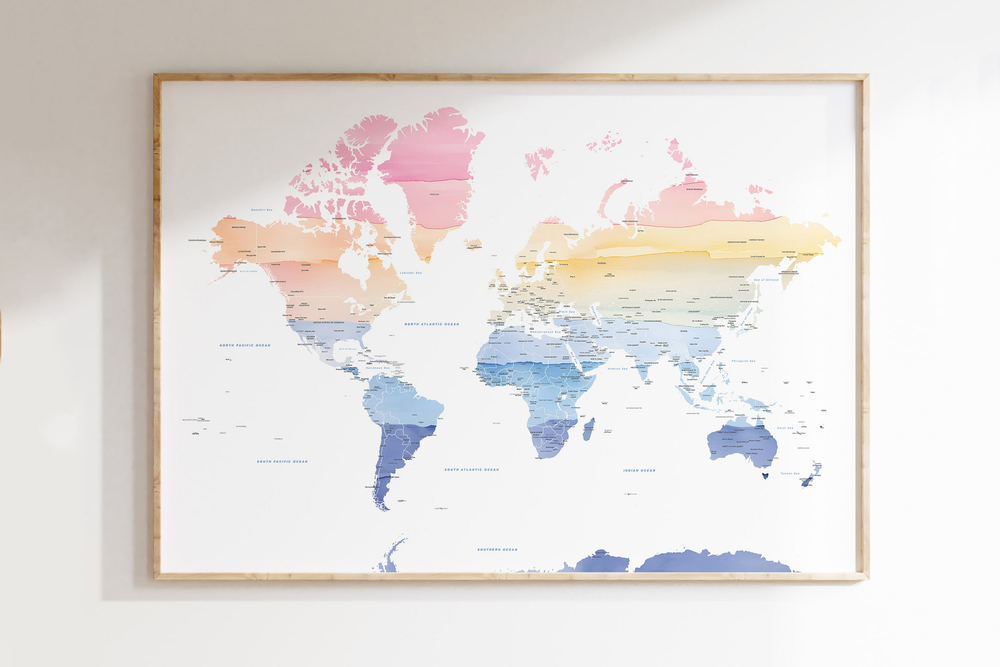 Beautiful wall art and world maps – The Hue Map