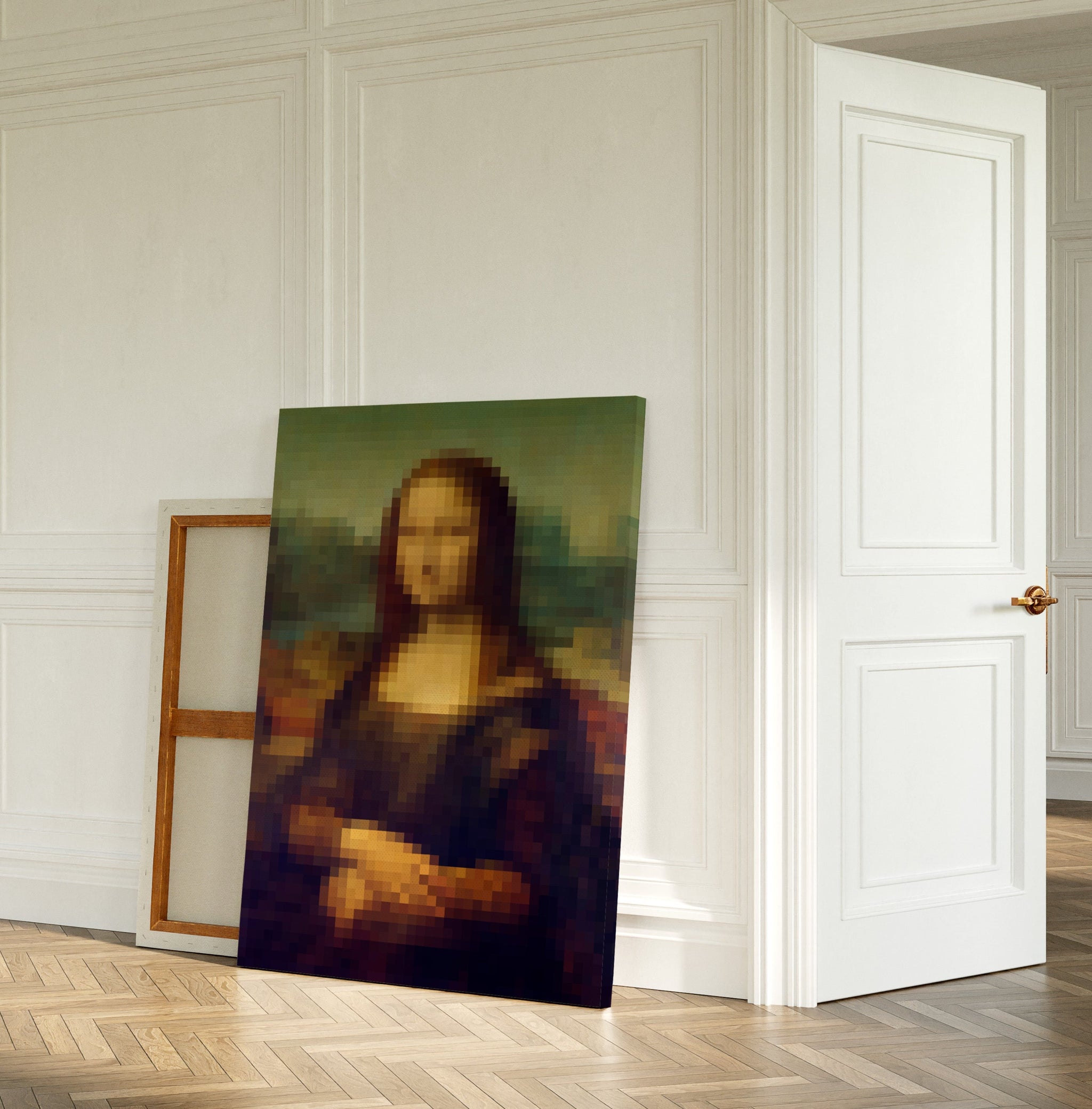 Mona Lisa pixel print | Different sizes and canvas – The Hue Map