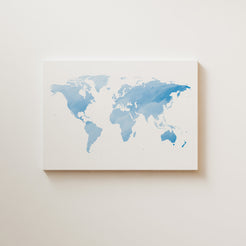 Blue Watercolor World Map | Beautiful World Map Wall art – The Hue Map