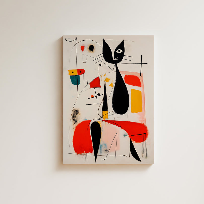 Miró print Woman with cat | Beautiful abstract wall art – The Hue Map