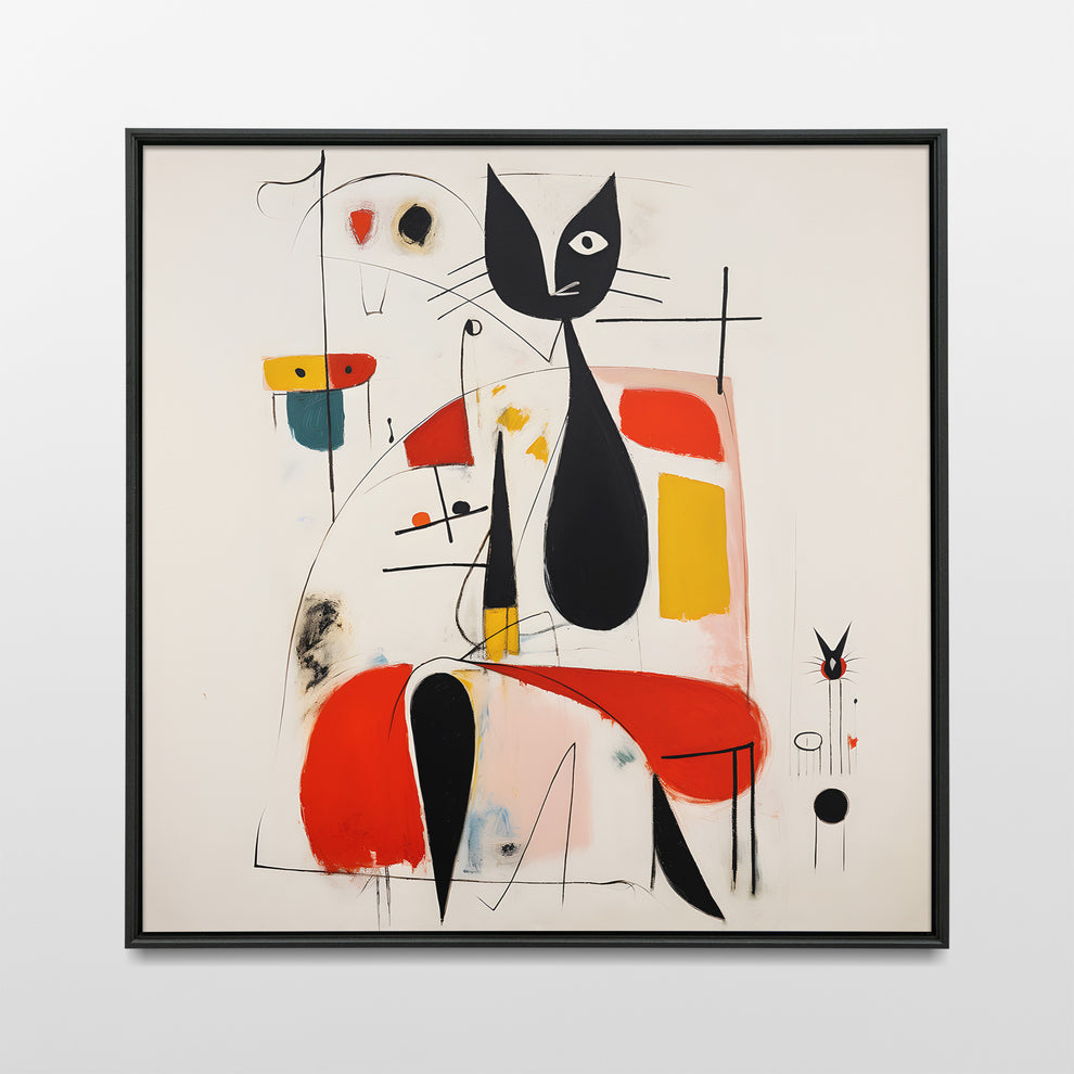 Miró print Woman with cat | Beautiful abstract wall art – The Hue Map