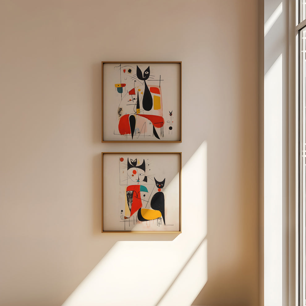 Miró print Woman with cat | Beautiful abstract wall art – The Hue Map