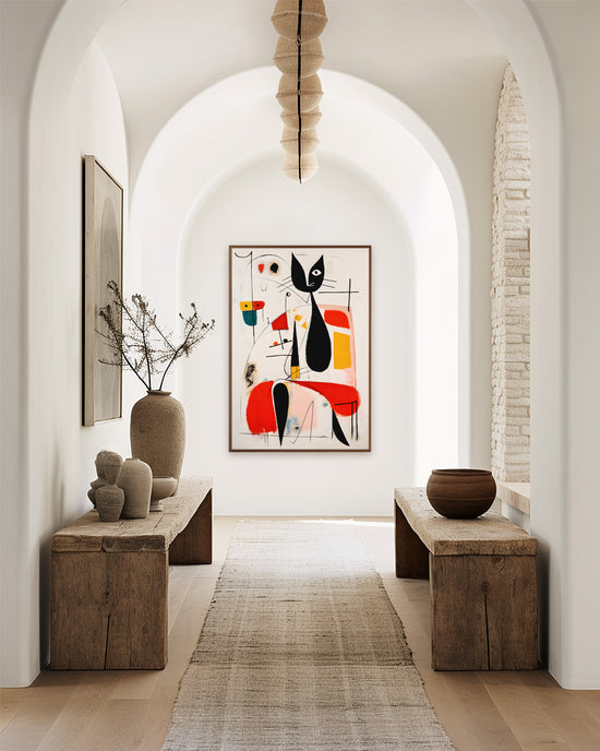 Miró print Woman with cat | Beautiful abstract wall art – The Hue Map